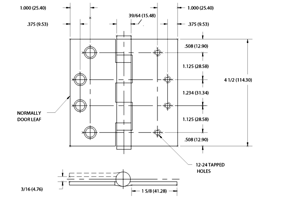 4 1 2 X 4 Slip In Hinge Bommer BB5050 454G1 652 Doorware