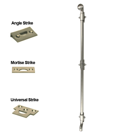 Solid Brass 26 Inch Offset Surface Bolt, Deltana FPG26 - Doorware.com
