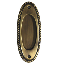 Solid Brass Oval Rope Design Flush Pull FII-806 - Doorware.com