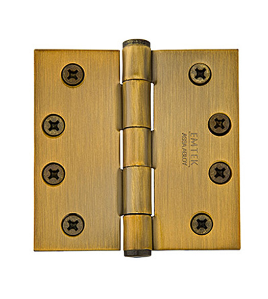 4-1/2 x 4-1/2 x Square Corners Solid Brass Hinge, Pair, Emtek 96215 ...