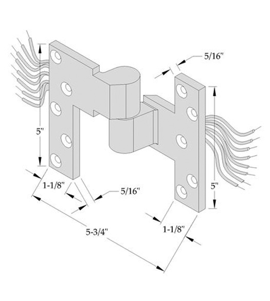 ABH 3/4 Inch Offset Electric Intermediate Pivot Hinge E-019 - Doorware.com