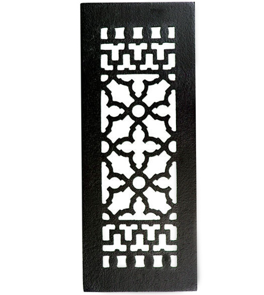 14 Inch x 5-1/2 Inch Cast Iron Register Without Screw Holes, Acorn ...