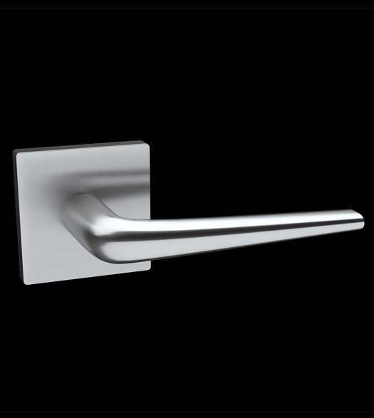 Sleek Stainless Steel Door Lever with Square Rose - Doorware.com