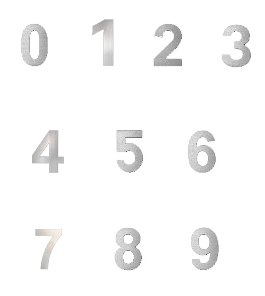 6 Inch Satin Stainless Steel House Numbers - Doorware.com