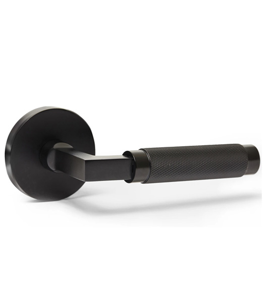 Matte Black London Knurled Lever - Doorware.com