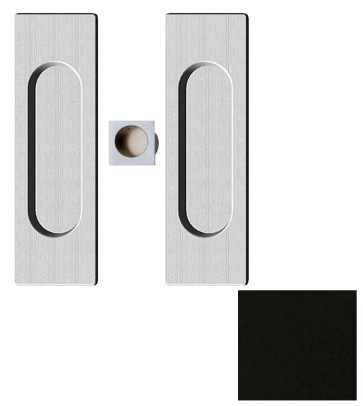 Matte Black Rectangle Pocket Door Passage Set - Doorware.com