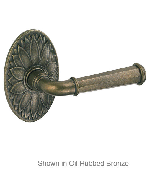 Reed Lever with Oval Floral Rose Fusion AN-D9 - Doorware.com