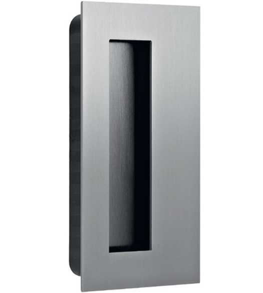 Stainless Steel Flush Pull With Offset Finger Grab - Doorware.com