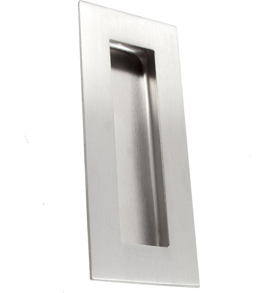 5.31 Inch Rectangular Satin Stainless Steel Flush Pull - Doorware.com