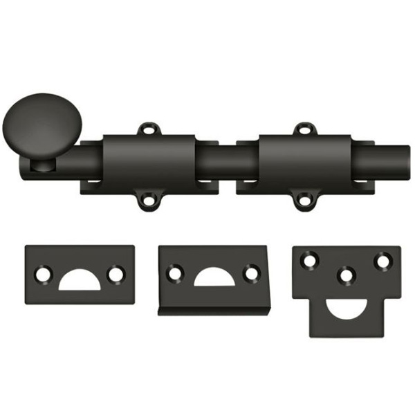 Solid Brass 6 Inch Surface Bolt - Doorware.com