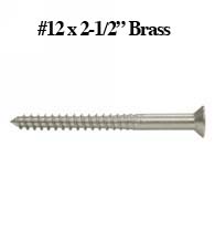 Solid Brass Wood Screw 12 x 2-1/2, SCWB1225 - Doorware.com