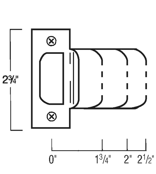 Extended Lip Stainless Steel T Strike Plate - Doorware.com