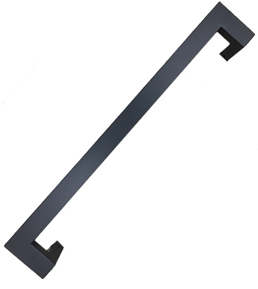 24 Inch Matte Black Stainless Steel Offset Pull - Doorware.com