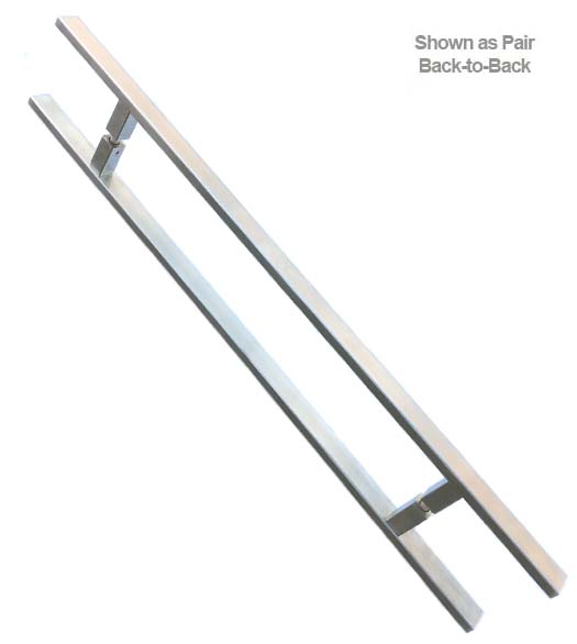 36 Inch Rectangular Door Handle, Satin Stainless Steel - Doorware.com