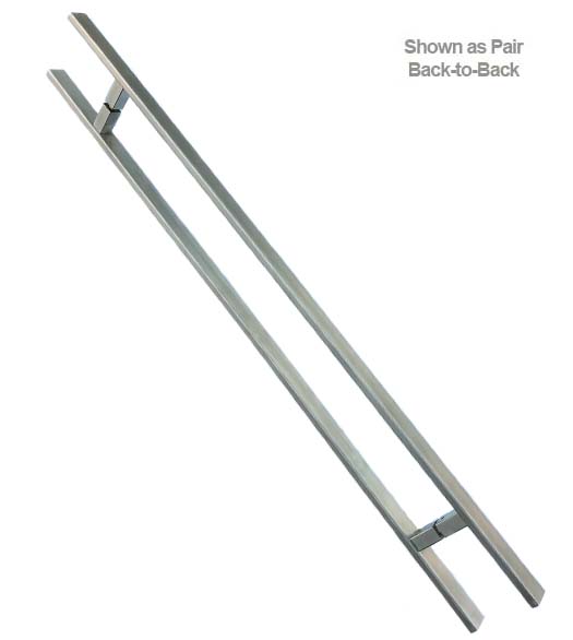 48 Inch Rectangular Door Handle, Satin Stainless Steel - Doorware.com