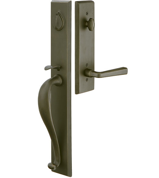 Traditional Full Length Rectangular Handleset - Doorware.com