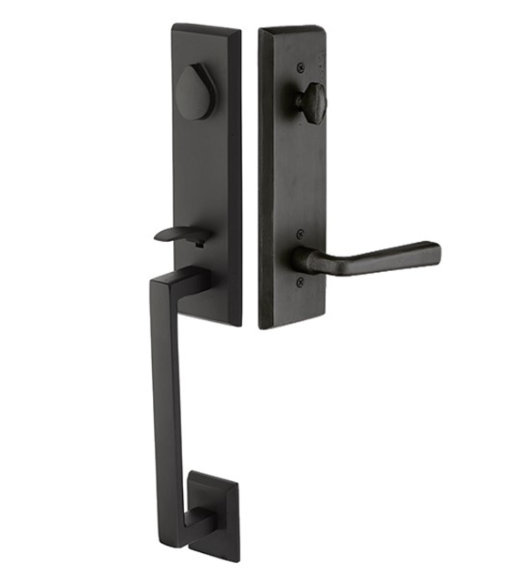 Rectangular Monolithic Sandcast Bronze Handleset - Doorware.com