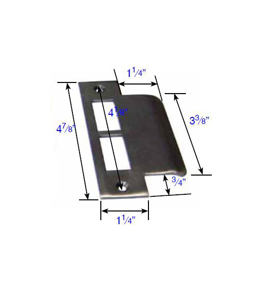 1-1/4 Inch Extended Lip Strike Plate - Doorware.com