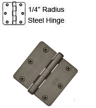 3-1/2 x 3-1/2 x 1/4 Radius Corners Residential Steel Hinge, Pair, Emtek 91023 - Doorware.com