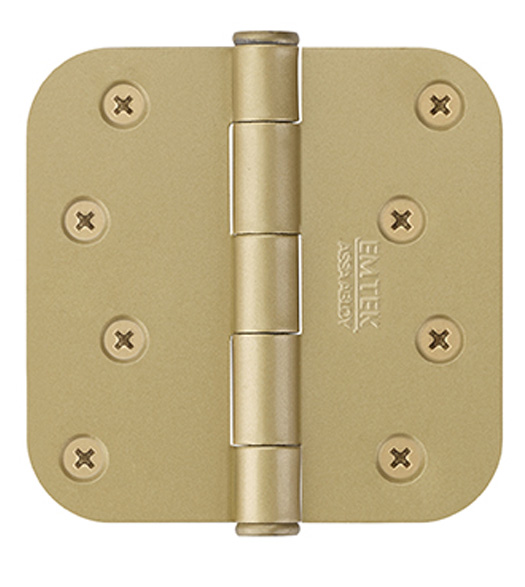 4 x 4 x 5/8 Radius Residential Steel Hinge, Pair, Emtek 91034 - Doorware.com