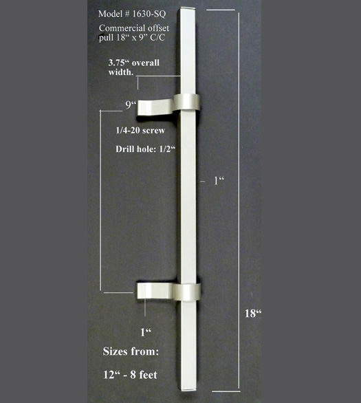 Square Offset Door Pull, First Impressions 1630-SQ - Doorware.com