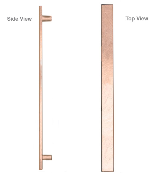 48 Inch Satin Copper Rectangular Pull, First Impressions 3252/48-SC - Doorware.com
