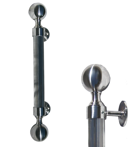 Large Ball and Reed Front Door Handle, First Impressions #7A - Doorware.com