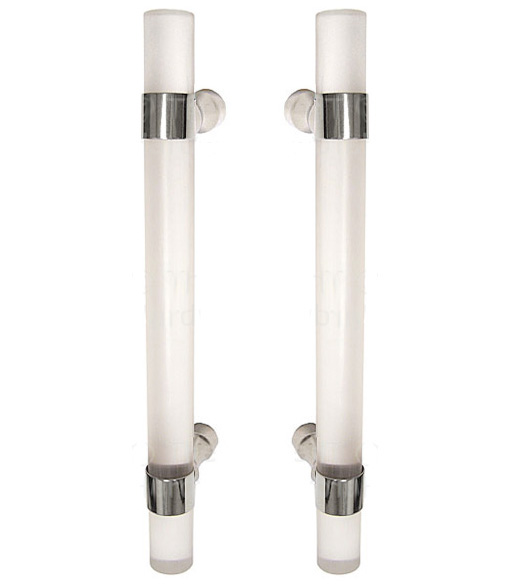 Frosted Acrylic Door Pulls, Pair, First Impressions PR-CFRBAF - Doorware.com
