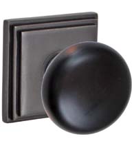 Half-Round Knob with Square Stepped Rose, Fusion 01-A9 - Doorware.com