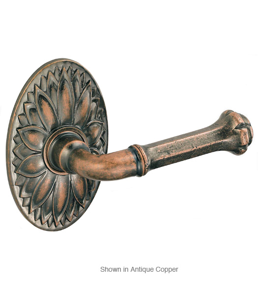Tuscan Lever with Oval Floral Rose, Fusion BE-D9 - Doorware.com