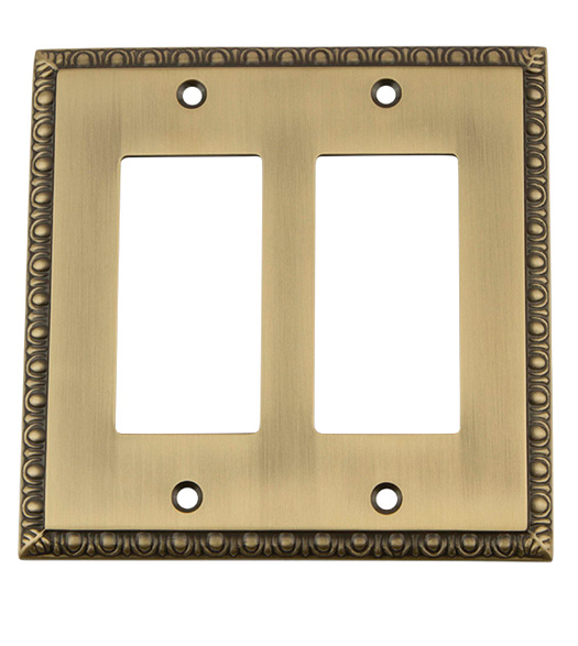 Egg and Dart Double Rocker Switch Plate - Doorware.com