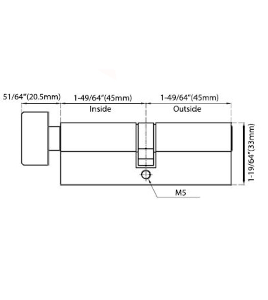 90mm European Cylinder - Doorware.com