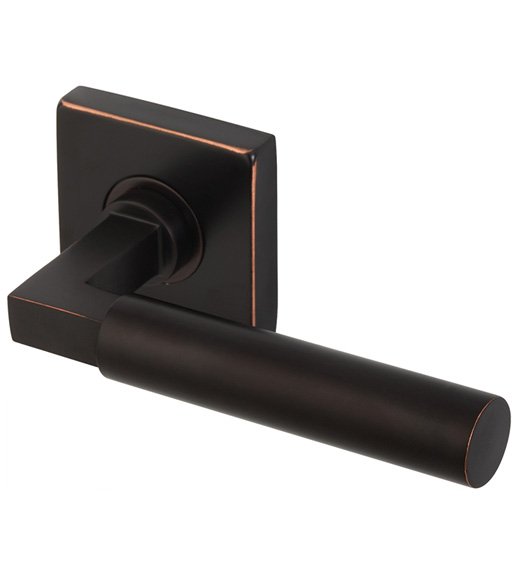 Aurora Stainless Steel Lever with Square Rose - Doorware.com