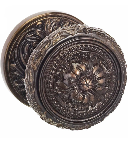 Floral Half-Round Knob with Matching Rose - Doorware.com