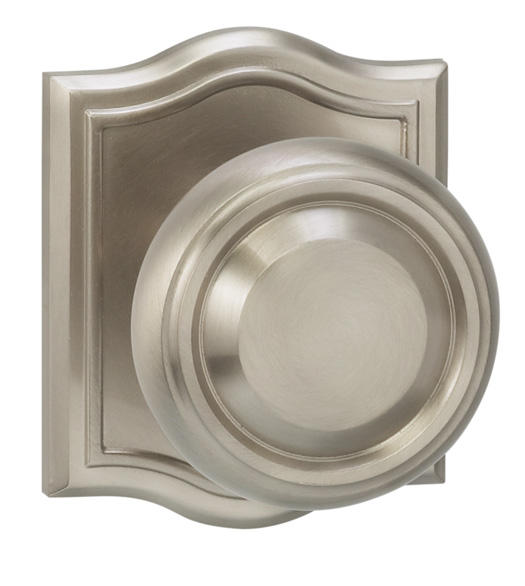 Beveled Half Round Knob With Matching Rosette, Omnia 565AR - Doorware.com