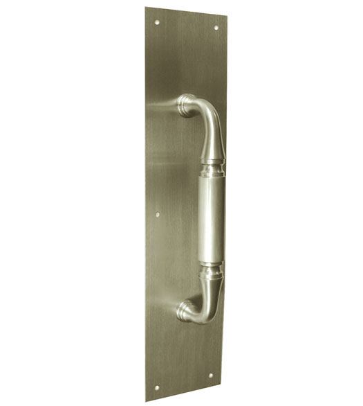 Solid Brass Pull Plate 3-1/2 x 15 With 9 Inch Handle - Doorware.com