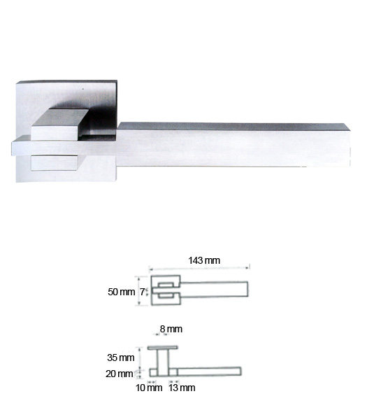 AHI Stainless Steel Jordan Leverset with Small Square Rose, SIG123-203 ...