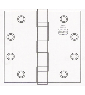 Bommer Industries 5" x 4 1/2" BB5001-545 Brass Hinge with Ball Bearings ...