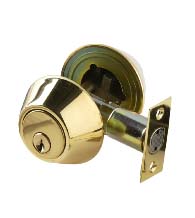 Single Cylinder Deadbolt, Brass Accents BRA-D09-D0050 - Doorware.com