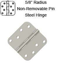 4 x 4 x 5/8 Radius Non-Removable Pin Steel Hinges - Doorware.com