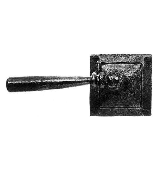 Old World Black Iron Lever With Square Rose - Doorware.com