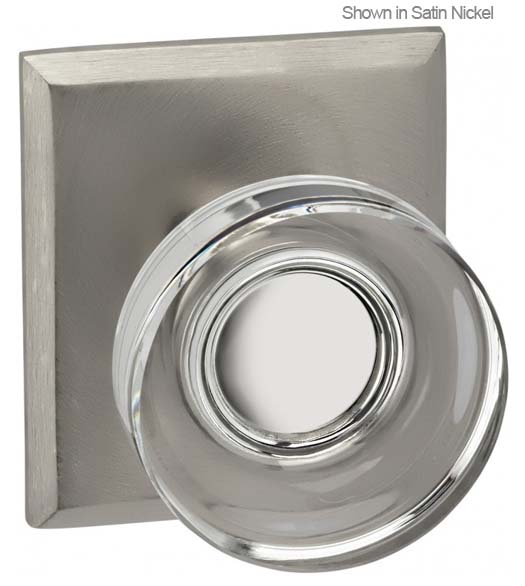 Clear Door Knob with Rectangle Plate, Omnia 936RT - Doorware.com