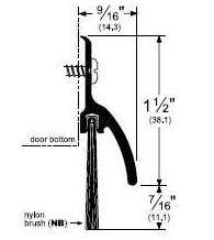 48 Inch Nylon Brush Door Sweep, Pemko 345DNB - Doorware.com