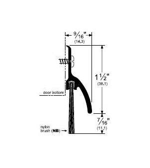 48 Inch Nylon Brush Door Sweep, Pemko 345DNB - Doorware.com