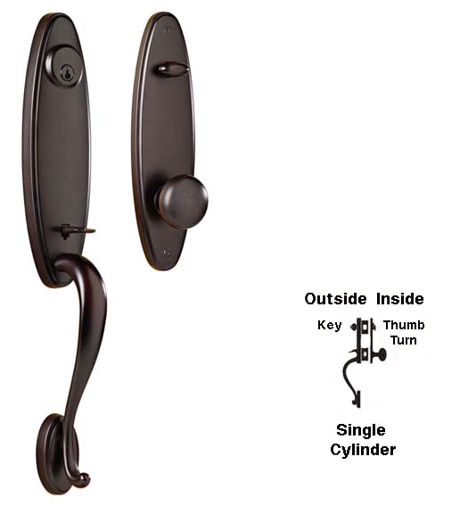 Traditional Oval Stanford Single Cylinder Handleset, Weslock 6661/6400 ...