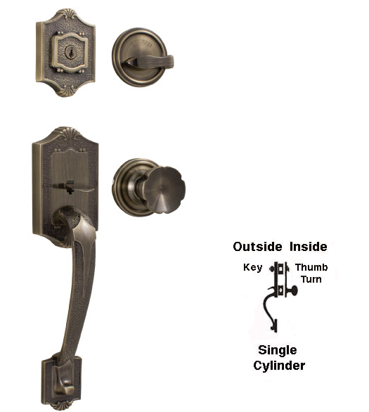 Single Cylinder Colonial Handleset, Weslock 2175-2100 - Doorware.com