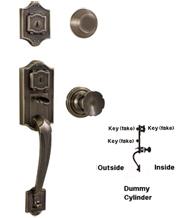 Colonial Dual Keyed Dummy Handleset, Weslock 1315/1305 - Doorware.com