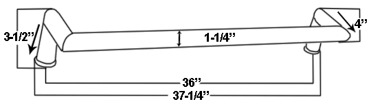 36 Inch Stainless Steel Round Offset Pull - Doorware.com