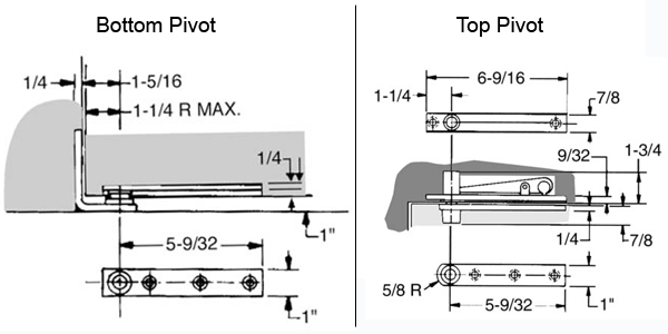 Jamb Mounted Center Hung Pivot Set, ABH 0127 - Doorware.com