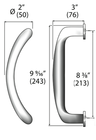 Offset Stainless Steel Door Pull - Doorware.com